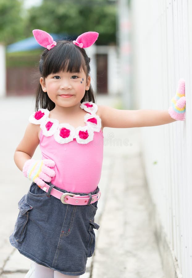 Portrait of Thai cute girl stock photo. Image of expression - 47500774