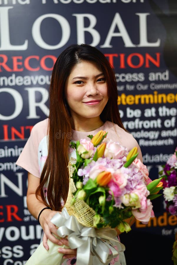 Portrait Thai Girl stock photo. Image of greeting, commencement - 63300012