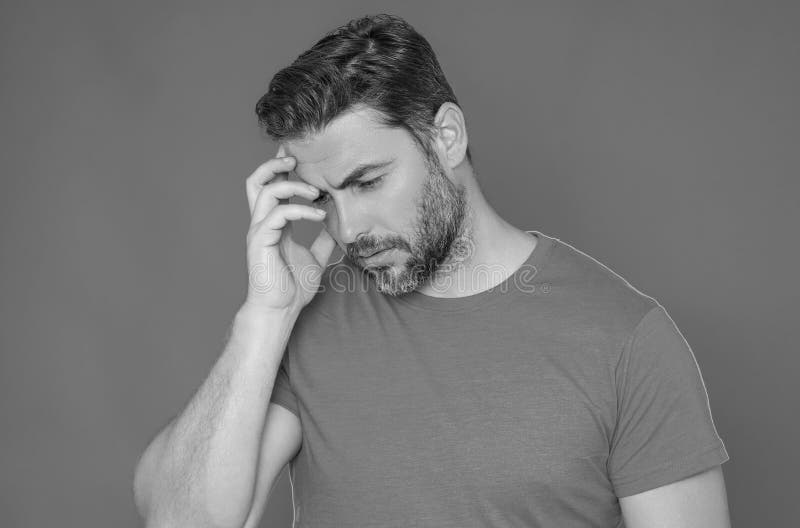 Portrait of Thinking Man with Confused Puzzled Face on Studio Isolated ...