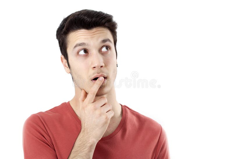 Portrait of thinking man stock photo. Image of standing - 53142114