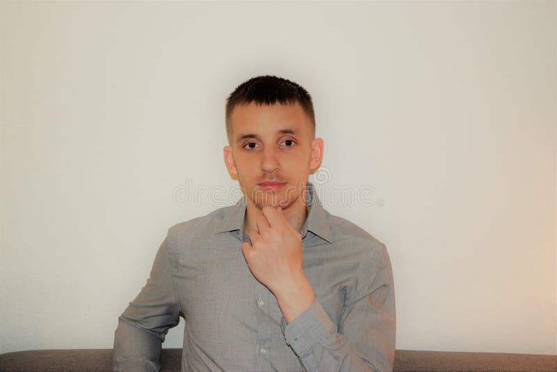 Portrait of a Thinking, Sitting Man Stock Image - Image of style ...