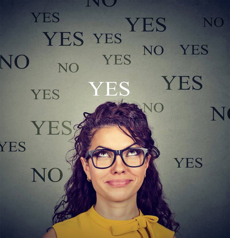 Portrait of a Thinking Woman Making a Choice Stock Photo - Image of ...
