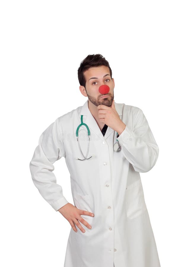 Portrait of Thoughtful Clown Doctor Stock Image - Image of assistant ...
