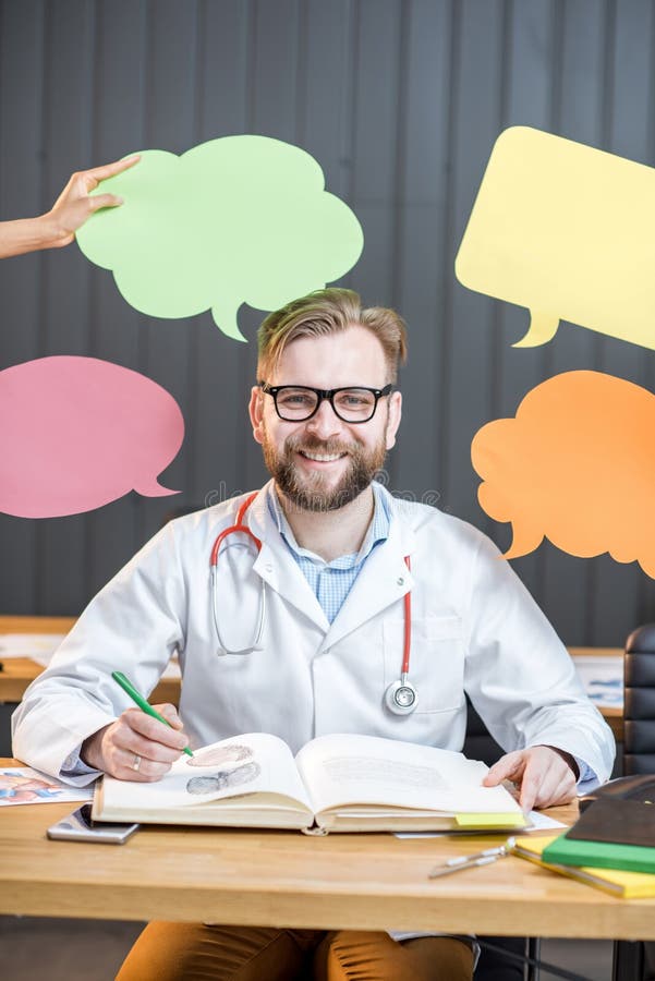 Portrait of Thoughtful Doctor Stock Photo - Image of holding, knowledge ...