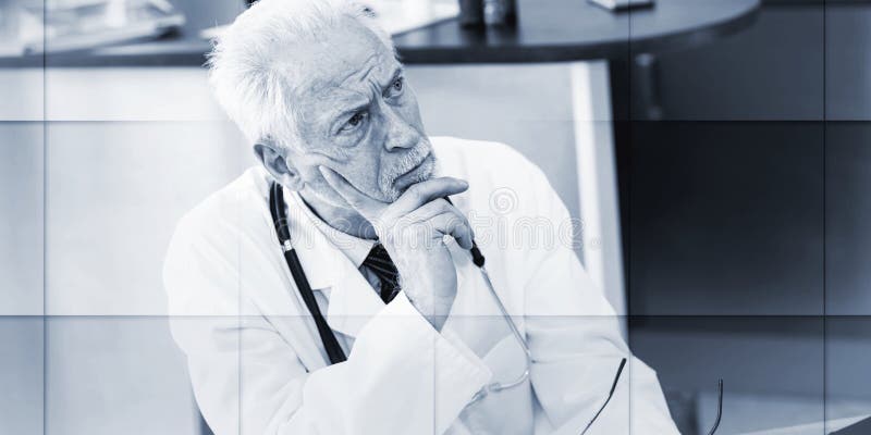 Portrait Thoughtful Doctor Geometric Pattern Stock Photos - Free ...