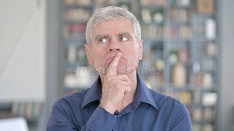 Portrait of Thoughtful Man Thinking and Getting an Idea Stock Photo ...