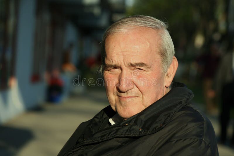 Old Man / Smile stock image. Image of smile, wall, listener - 299285