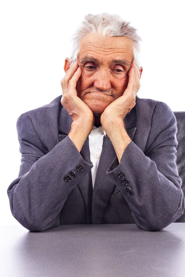 Portrait Of A Thoughtful Old Man Stock Image - Image of elderly, hair ...