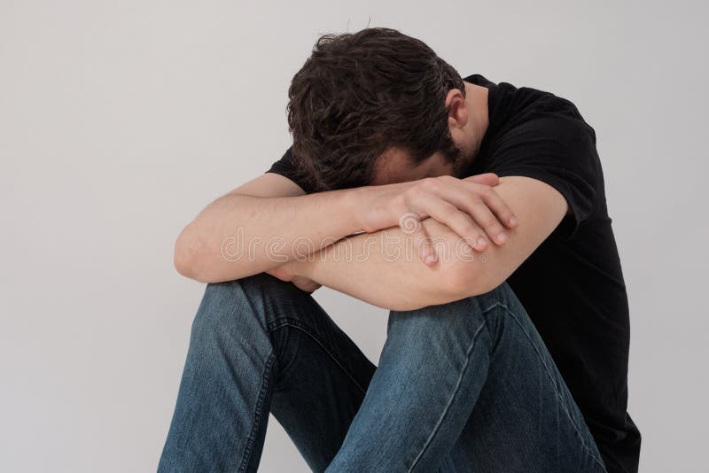 Portrait of Thoughtful Sad Man Stock Image - Image of depressed ...
