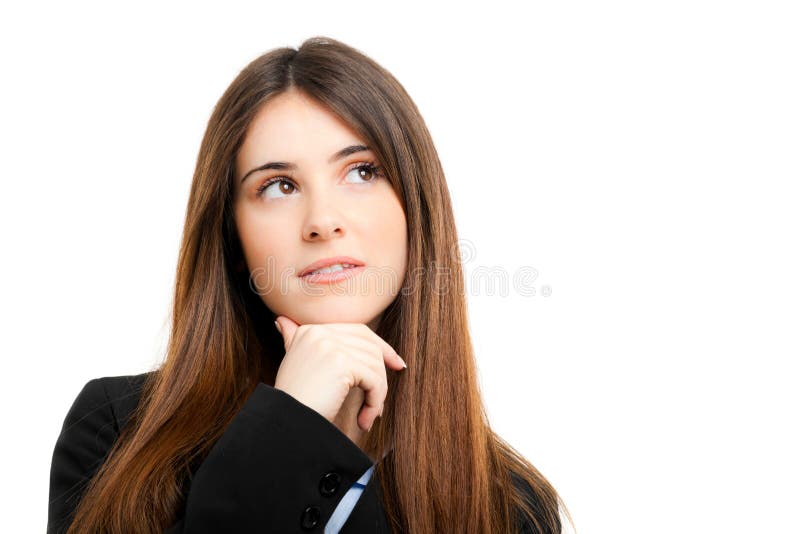 Thoughtful woman stock photo. Image of business, look - 30287622