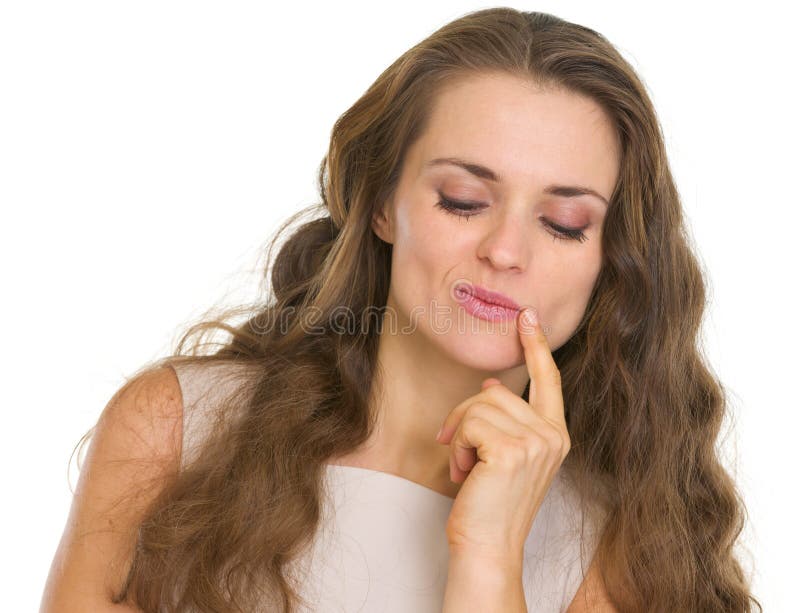 Portrait of Thoughtful Woman Looking Down Stock Photo - Image of clever ...