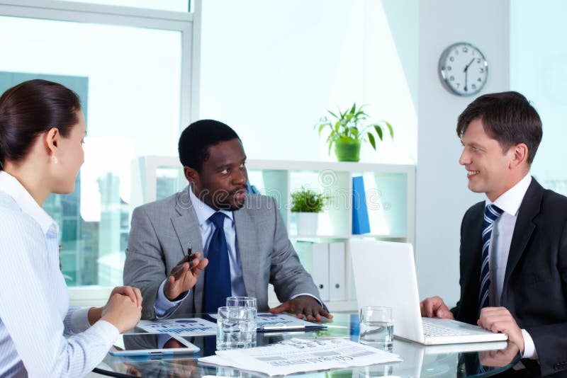 Business Team Working in Office Together Stock Image - Image of ...