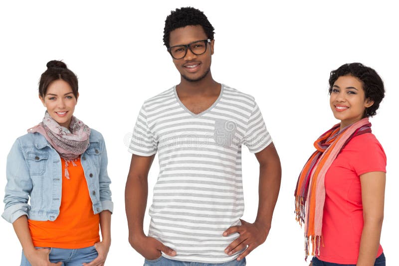 Portrait of Three Cool Young Friends Stock Image - Image of smiling ...