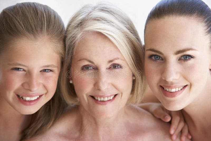 Portrait of Three Generation of Women from Family Stock Image - Image ...