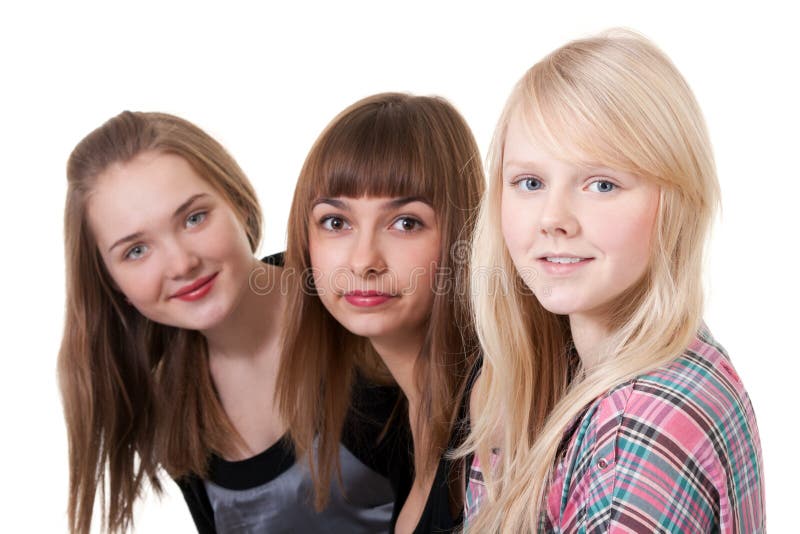 Portrait of three girls stock photo. Image of friendship - 18944034