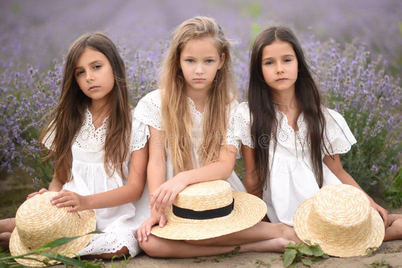 Portrait of Three Girls Girlfriends Stock Image - Image of three ...