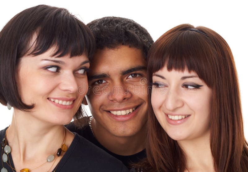 Portrait of Three Happy Friends Stock Photo - Image of human ...