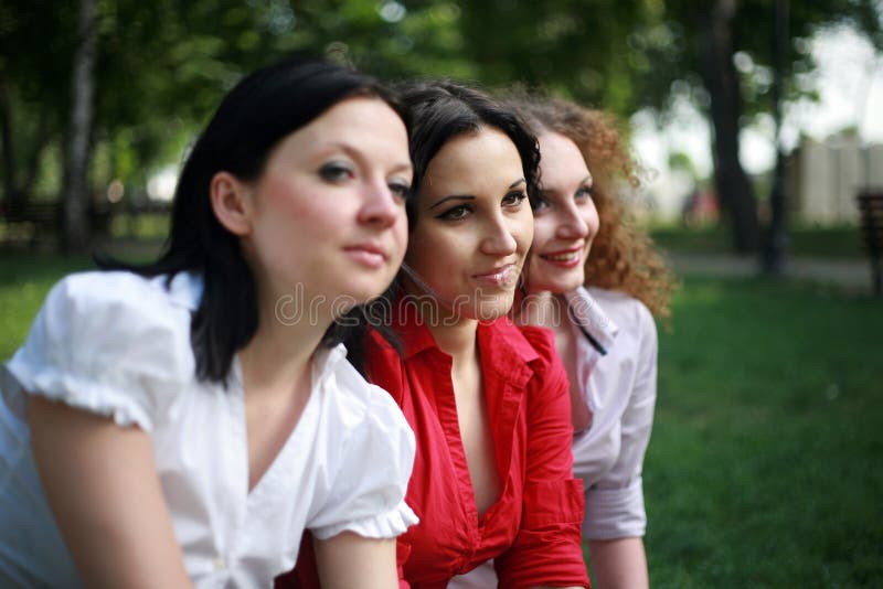 Portrait of three ladies stock photo. Image of cheerful - 24804068