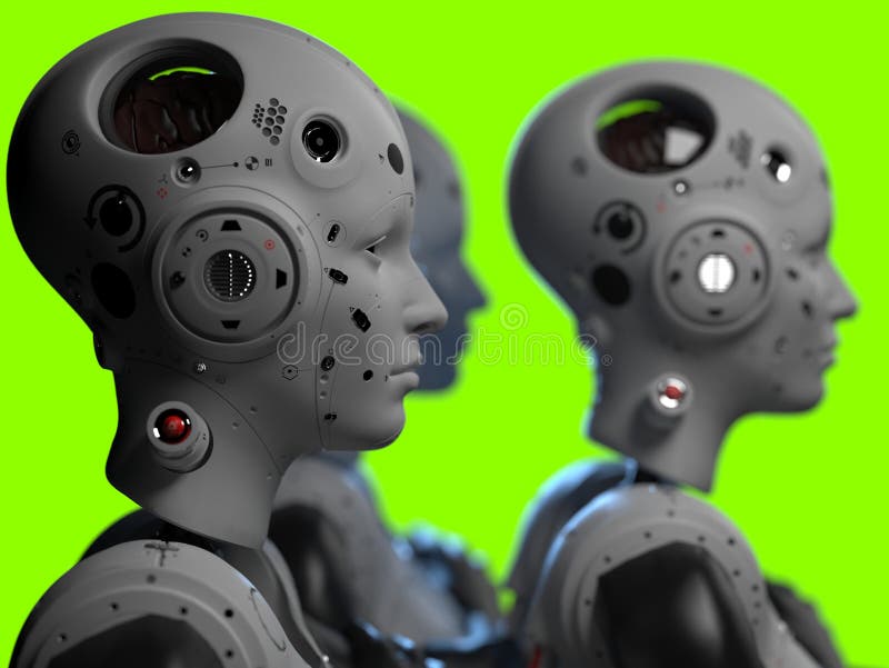 Close-up of Robots Faces, Their Mechanical Features and Circuitry ...