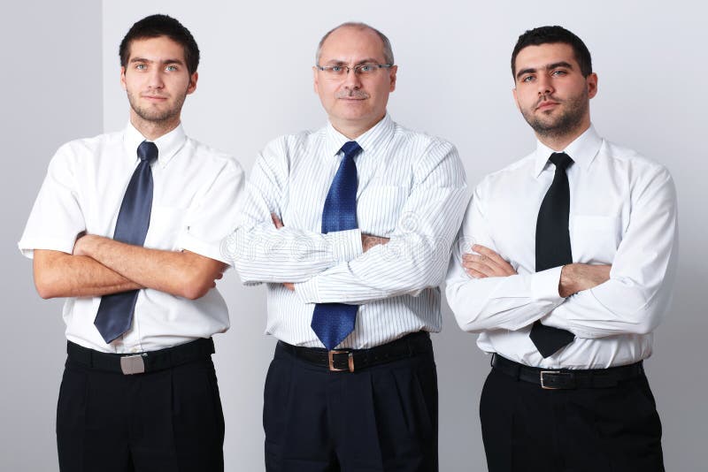 Three Businessman Sitting at Table during Meeting Stock Photo - Image ...