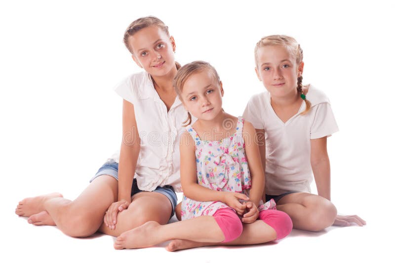 Portrait of three sisters stock image. Image of small - 111935427