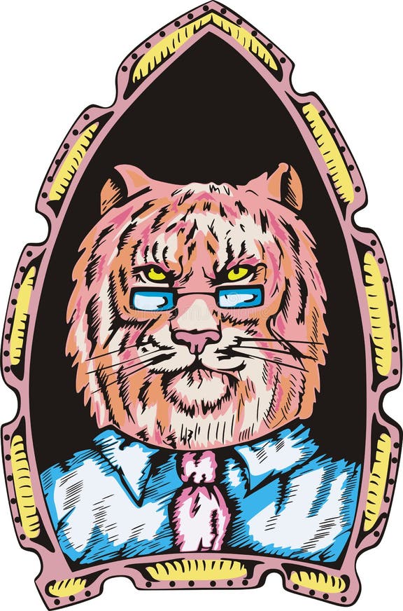 Portrait of tiger boss stock vector. Illustration of humorous - 26003492