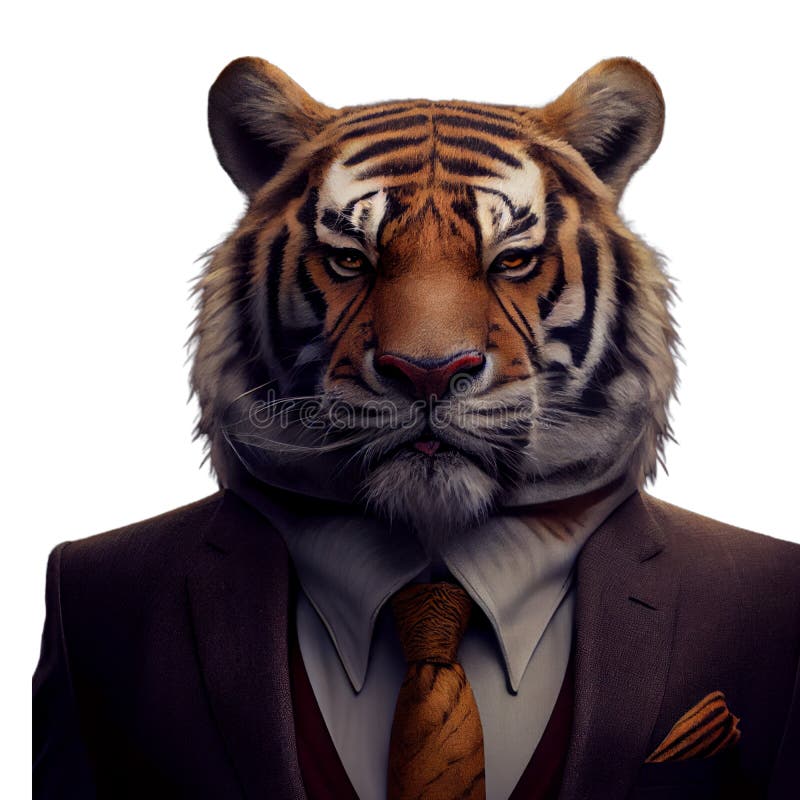 Portrait of a Tiger Dressed in a Formal Business Suit Stock ...