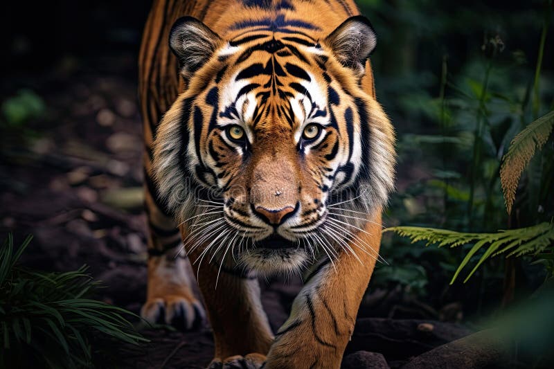Portrait of a Tiger with Hypnotizing Look. Generative AI Stock Image ...