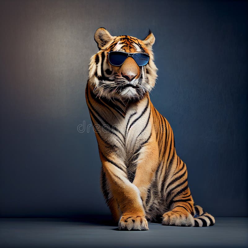 Portrait of a Tiger in Sunglasses Stock Image - Image of trendy, tiger ...