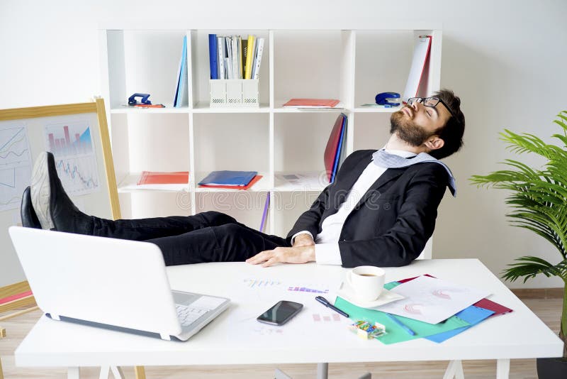 Portrait of a Tired Businessman Stock Photo - Image of question ...