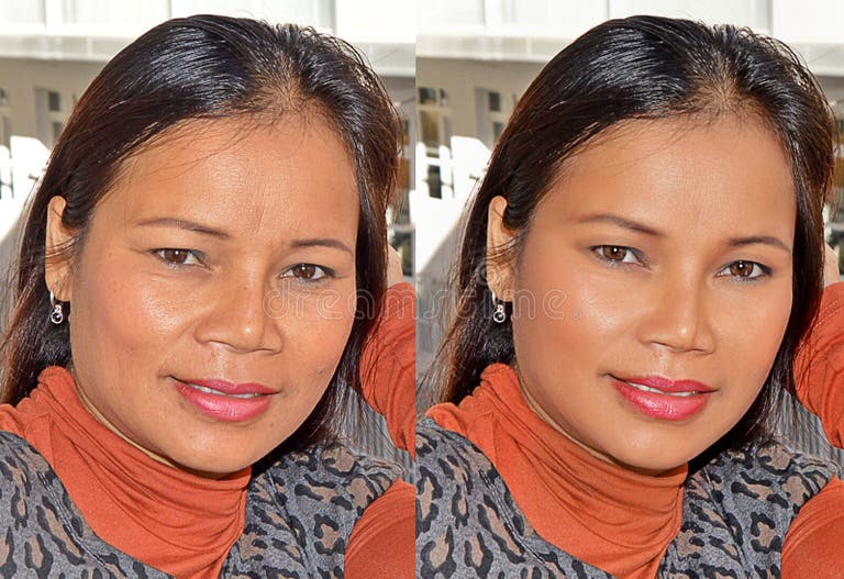 Portrait Touch Up Digital Makeover - Pretty Woman Stock Image - Image ...