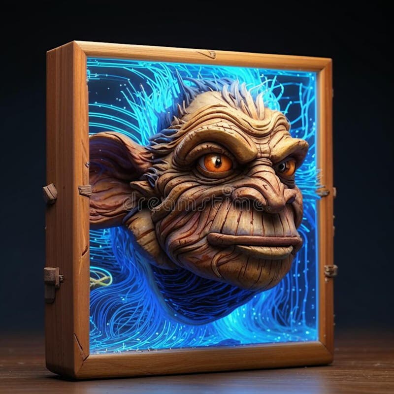 Portrait of a Troll with an Expressive Face. Stock Illustration ...