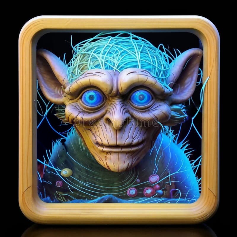 Portrait of a Troll with an Expressive Face. Stock Illustration ...