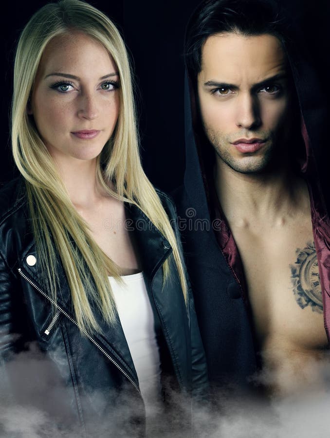 Two vampires stock image. Image of bite, fangs, seductive - 28130689