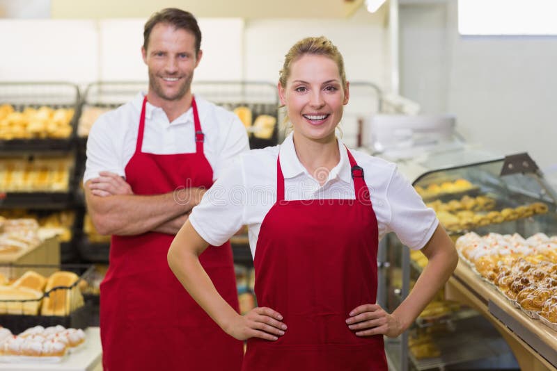 Portrait of Two Bakers with Hands on Hips Stock Photo - Image of hands ...