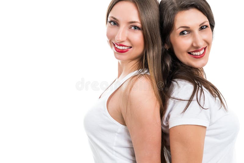 Portrait of Two Beautiful Women Stock Photo - Image of happy, feminine ...