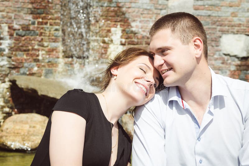 Portrait of Two Beautiful Young Lovers Stock Photo - Image of cheerful ...