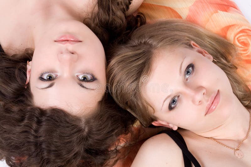 Portrait of the Two Beauty Young Women Stock Image - Image of person ...