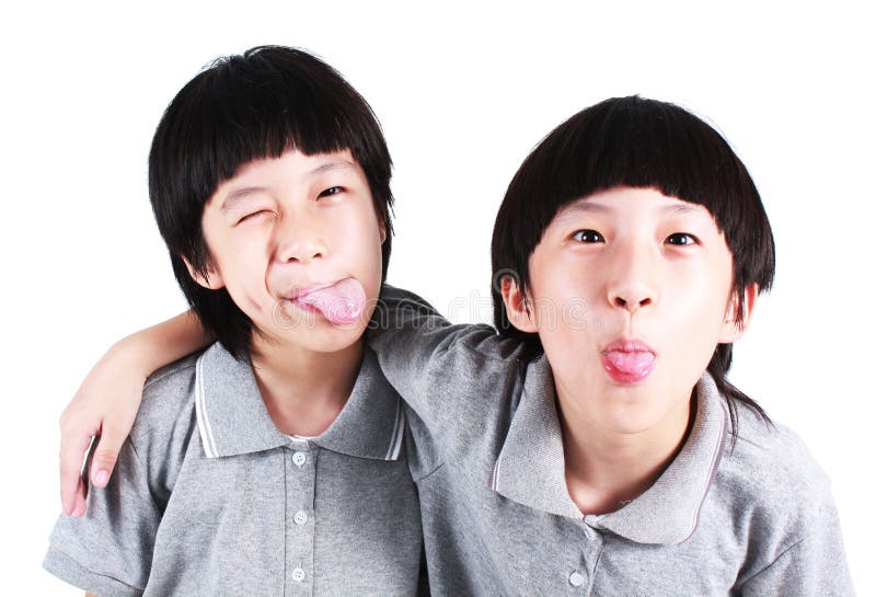Portrait of Two Boys, Twins Stock Image - Image of chinese, portrait ...