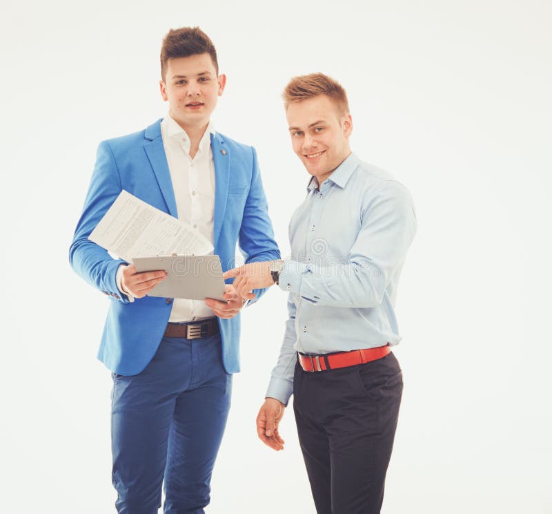 Portrait of Two Business Men Standing Together Stock Image - Image of ...