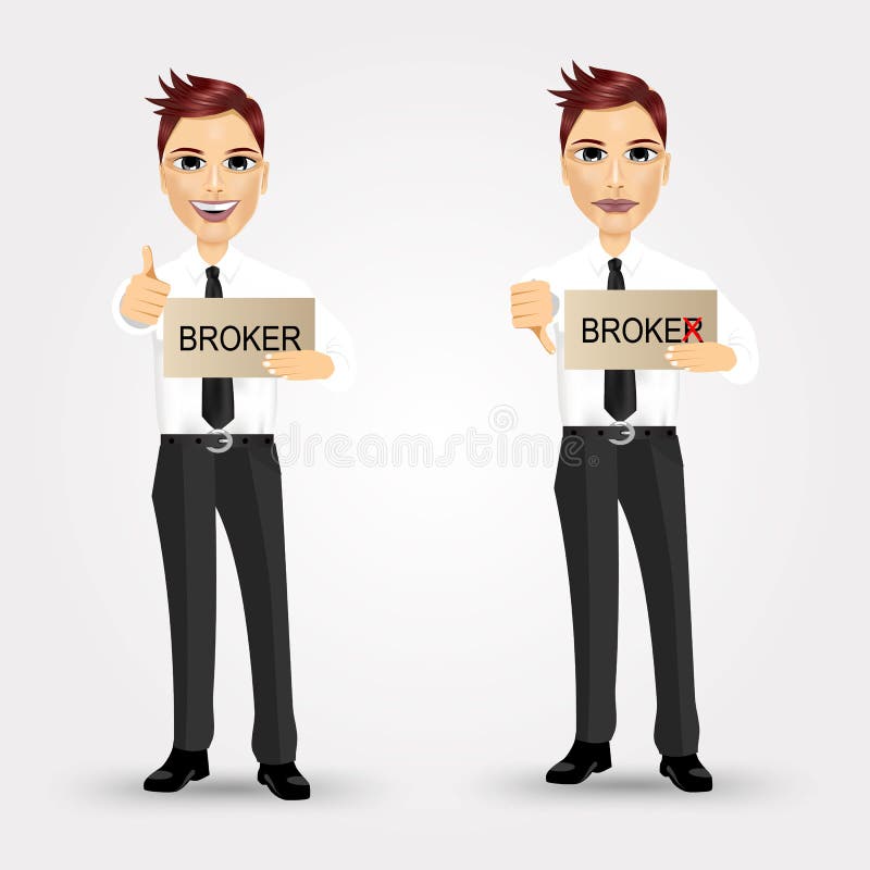 Portrait of Two Businessmen Holding a Sign Stock Vector - Illustration ...
