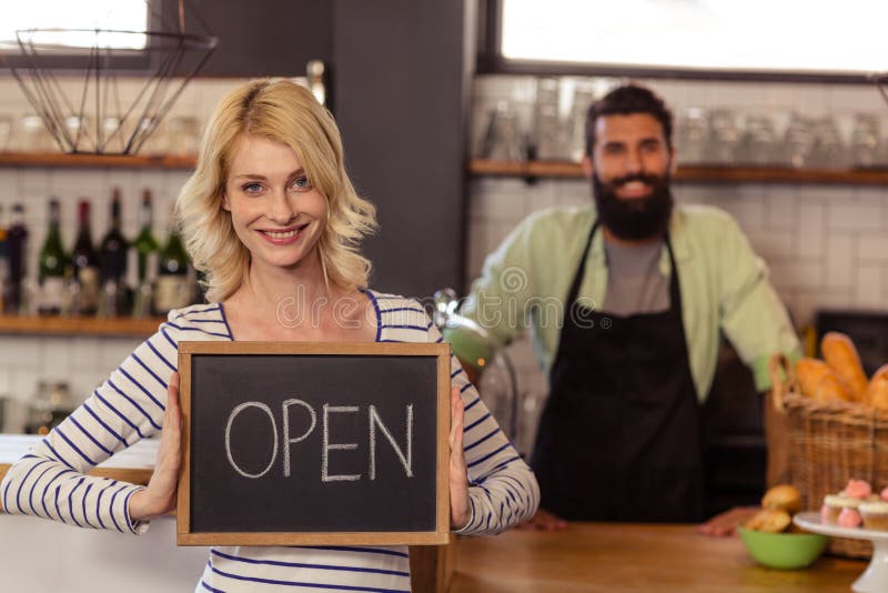 Portrait of Two Waiters with a Coffee Machine Stock Image - Image of ...