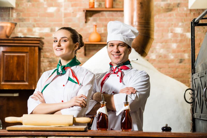 Portrait of two cooks stock photo. Image of busy, occupation - 28991424