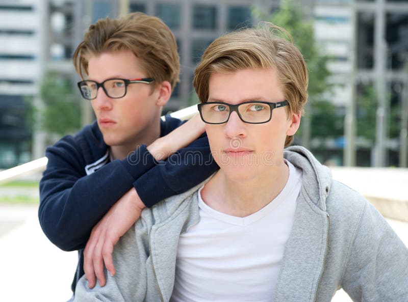 Portrait of Two Cool Brothers Stock Image - Image of caucasian ...