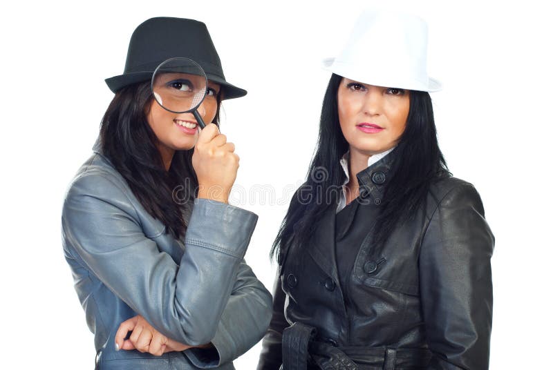 Portrait of Two Detectives Women Stock Photo - Image of black, modern ...