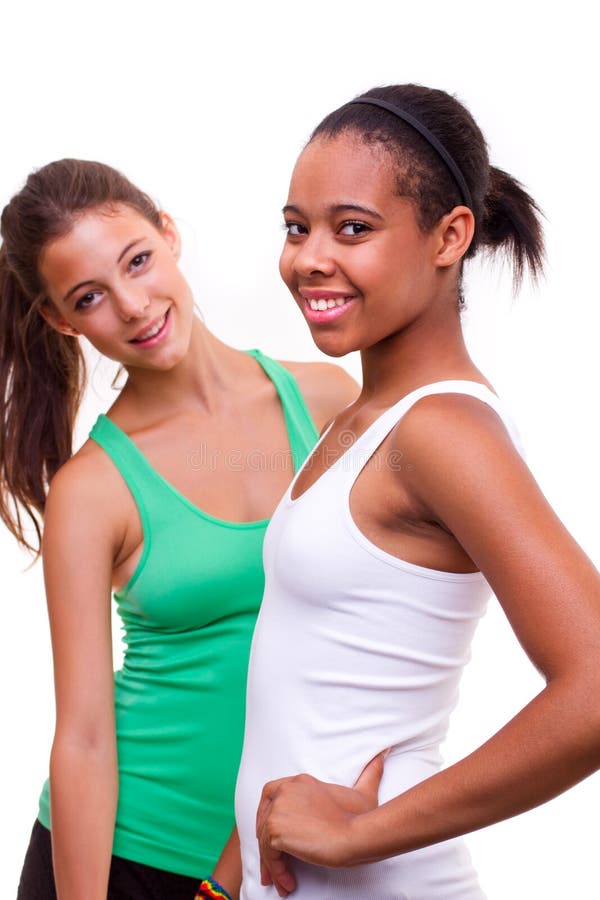 Portrait of Two Different Nationalities Girls Stock Photo - Image of ...