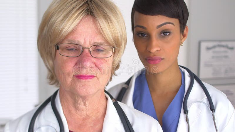 Portrait of Two Female Doctors Stock Footage - Video of beauty, office ...
