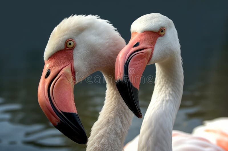Portrait of Two flamingos stock photo. Image of head - 286341212