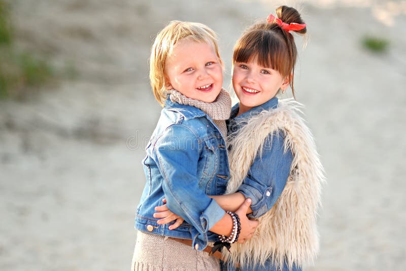 Portrait of two girls stock photo. Image of gaiety, girls - 46301322