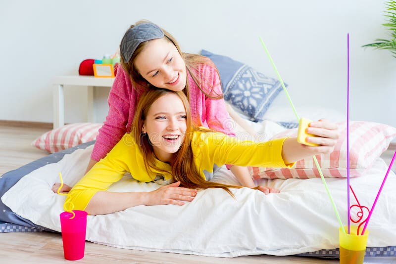 Girls at a sleepover stock image. Image of mixed, gossip - 103954949